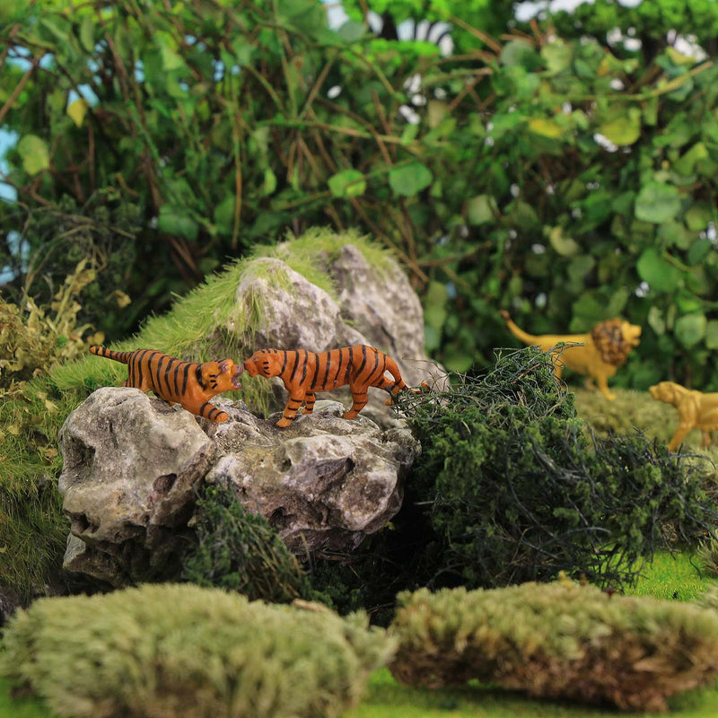 AN8715 12pcs HO Scale 1:87 Tigers Lions Wild Animal PVC