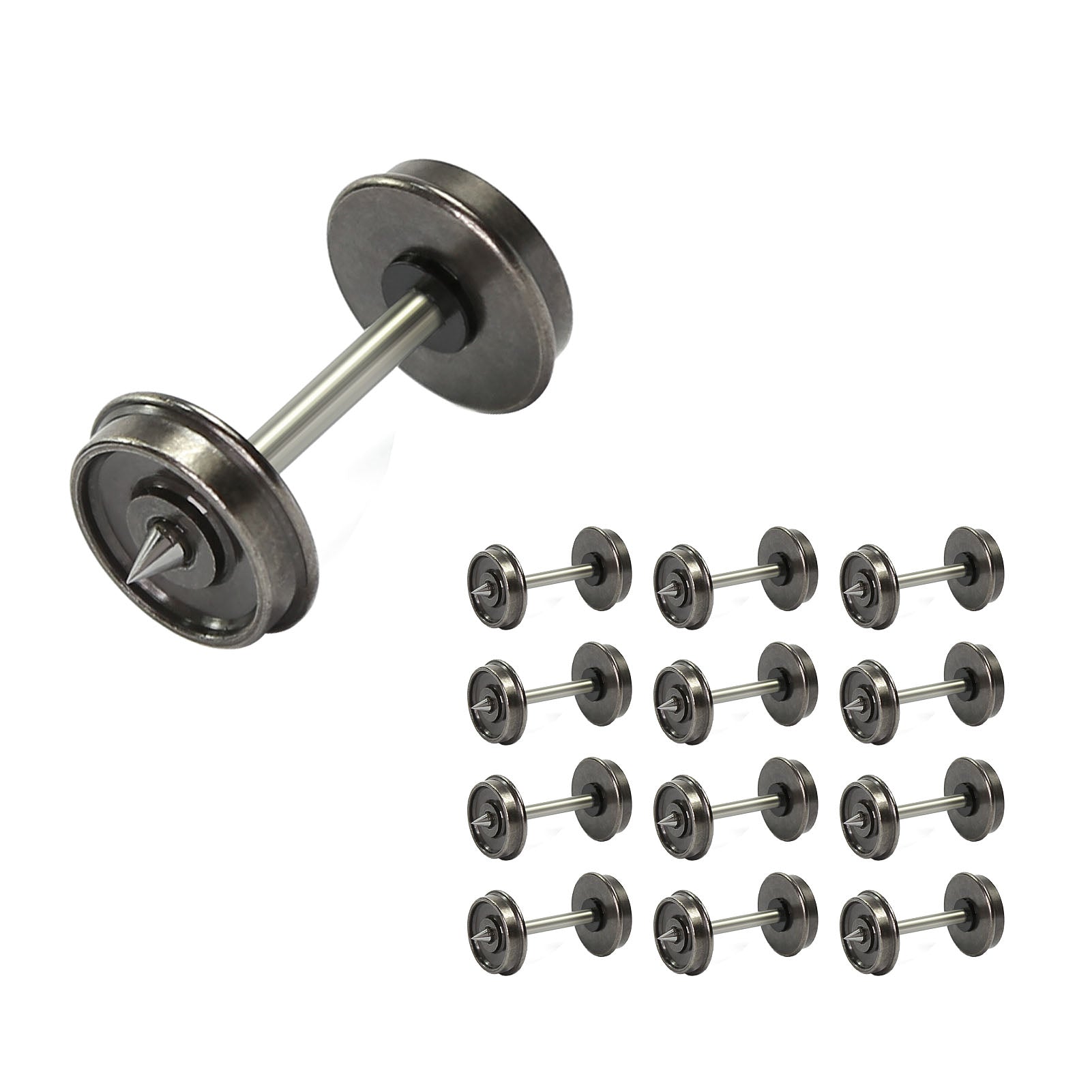 C8721 12pcs HO Scale 1:87 36'' Metal DC Wheels