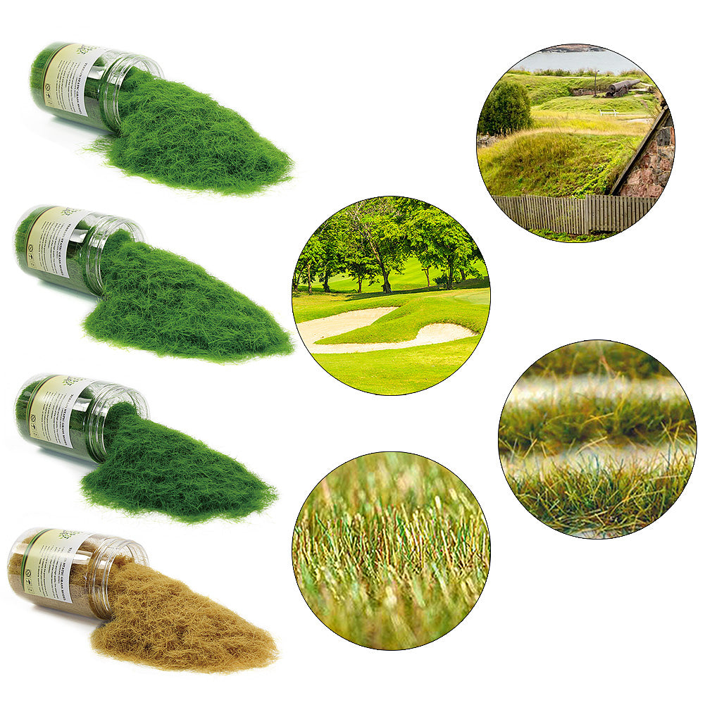 CFA7 4 bottles 8mm Static Grass Flock Powder Scenics