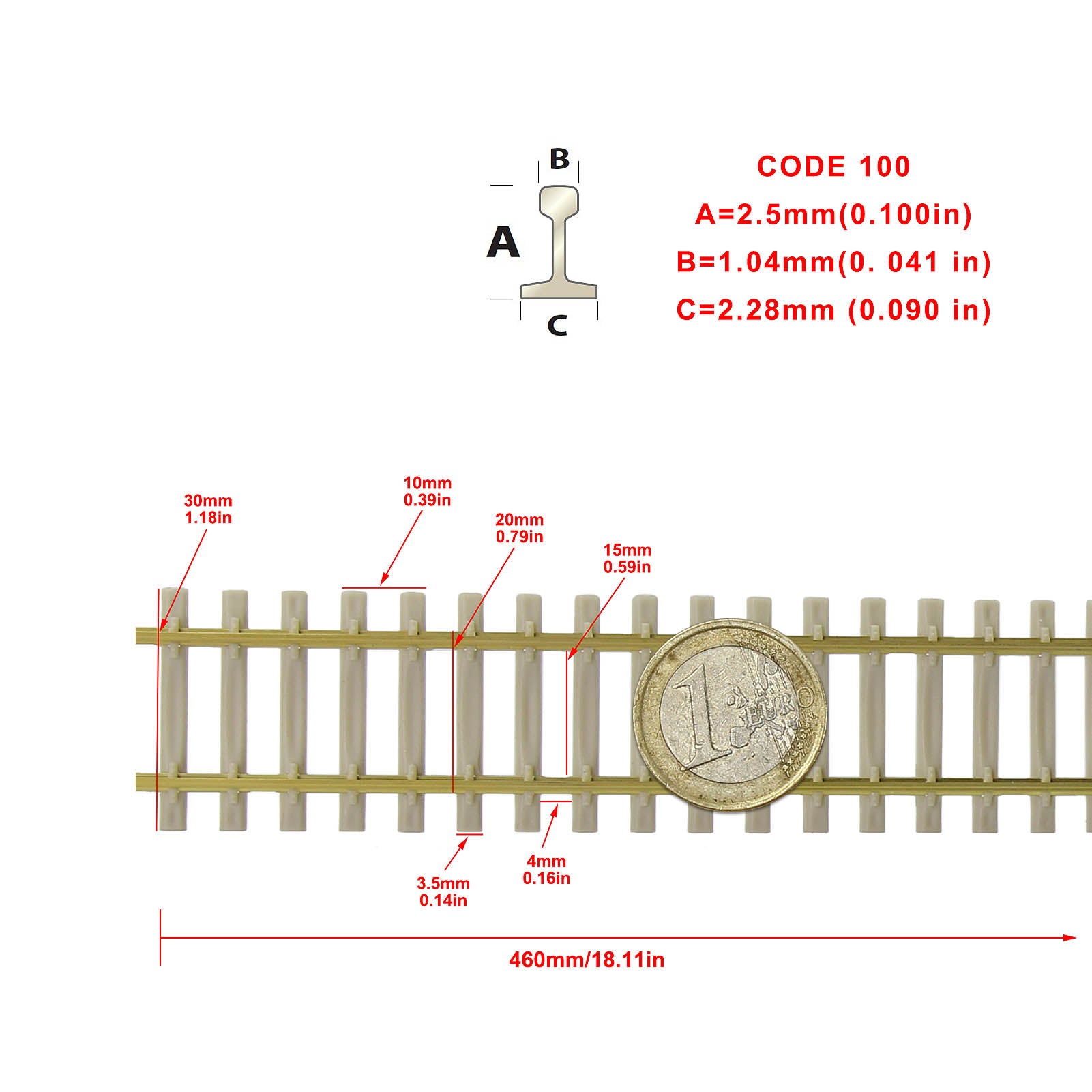 HP27HO 3pcs HO Scale 1:87 Track Flexible Rail 46cm
