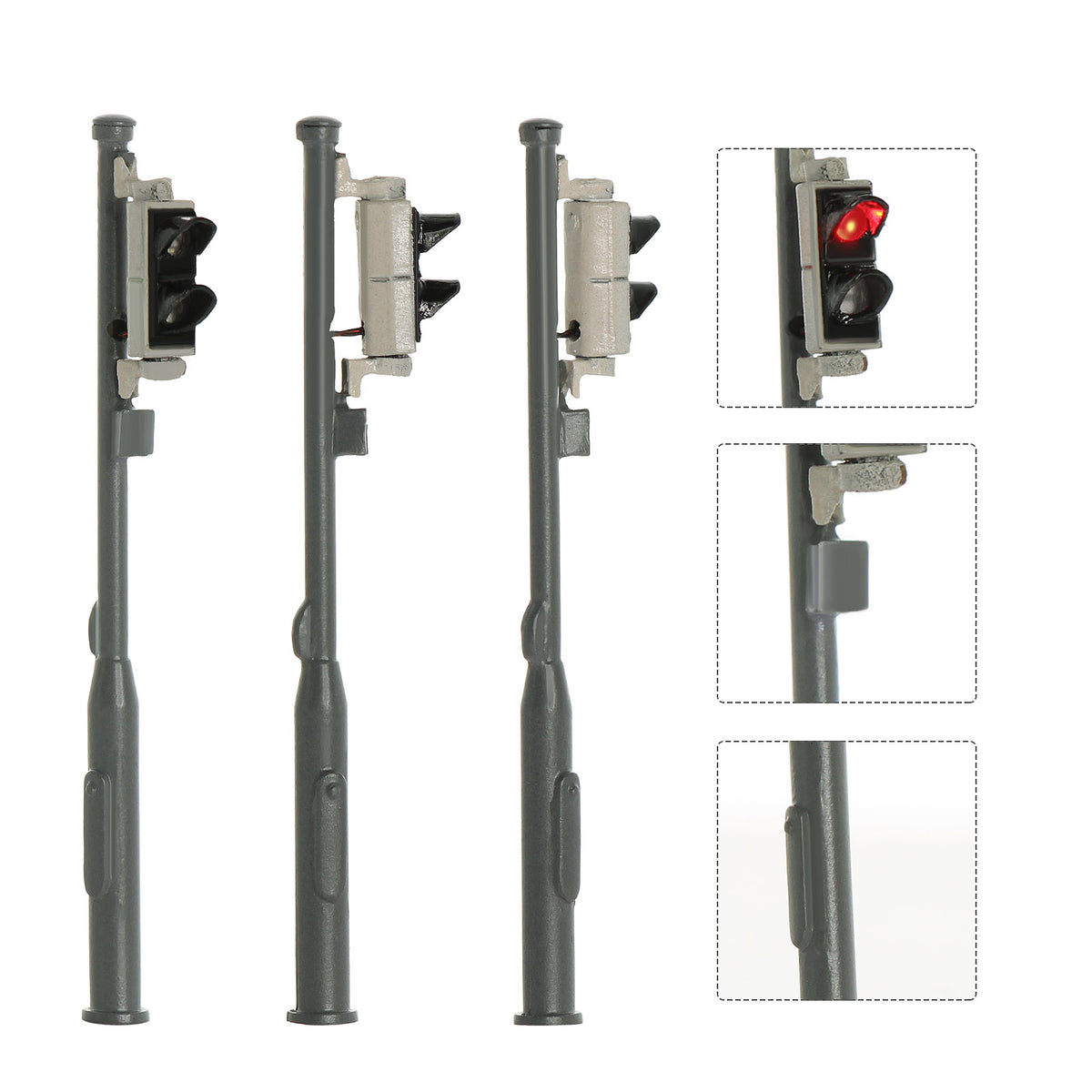 JTD879RG 4pcs HO Scale 1:87 Traffic Light Block Signals