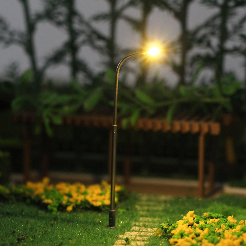 LQS06 10pcs N Scale 1:160 Lamp Post Street Lights LED