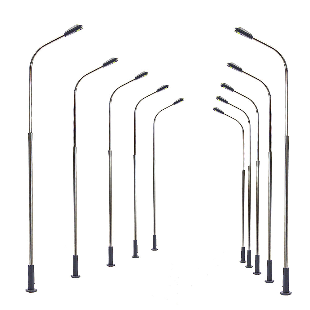 LQS08 10pcs HO Scale 1:87 Lamps Post Street Light