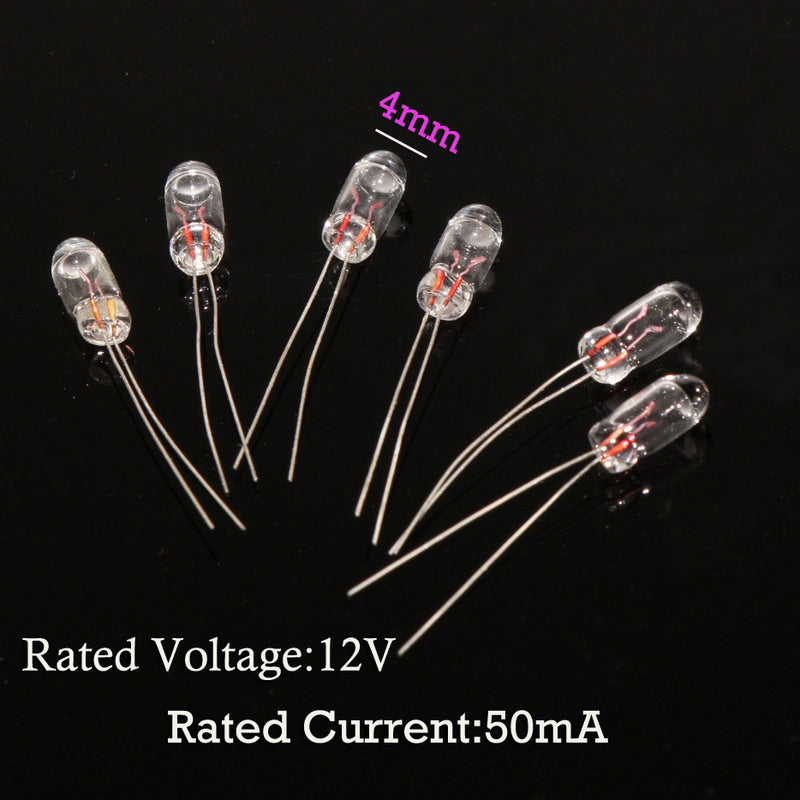 MP12 100pcs 4mm 12V 50mA Miniature Grain of Wheat Bulbs