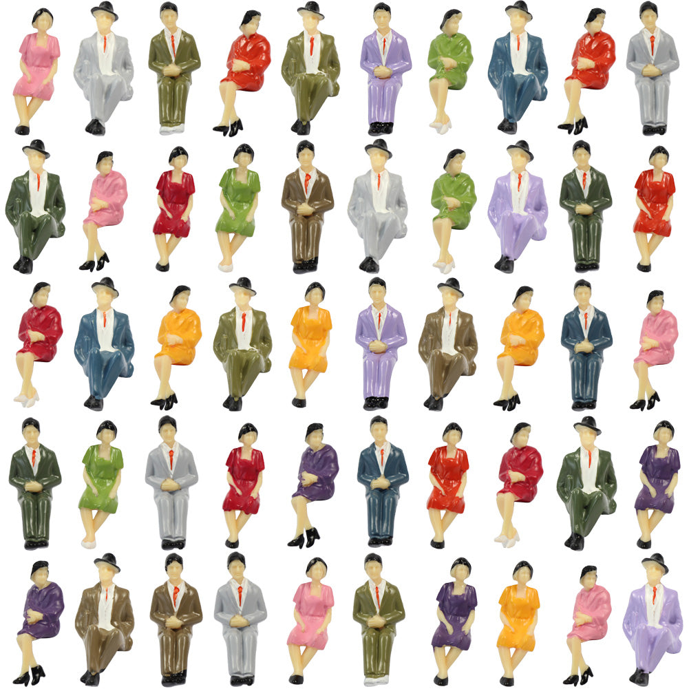 P3002 48pcs G Scale 1:30 Painted Sitting Figures