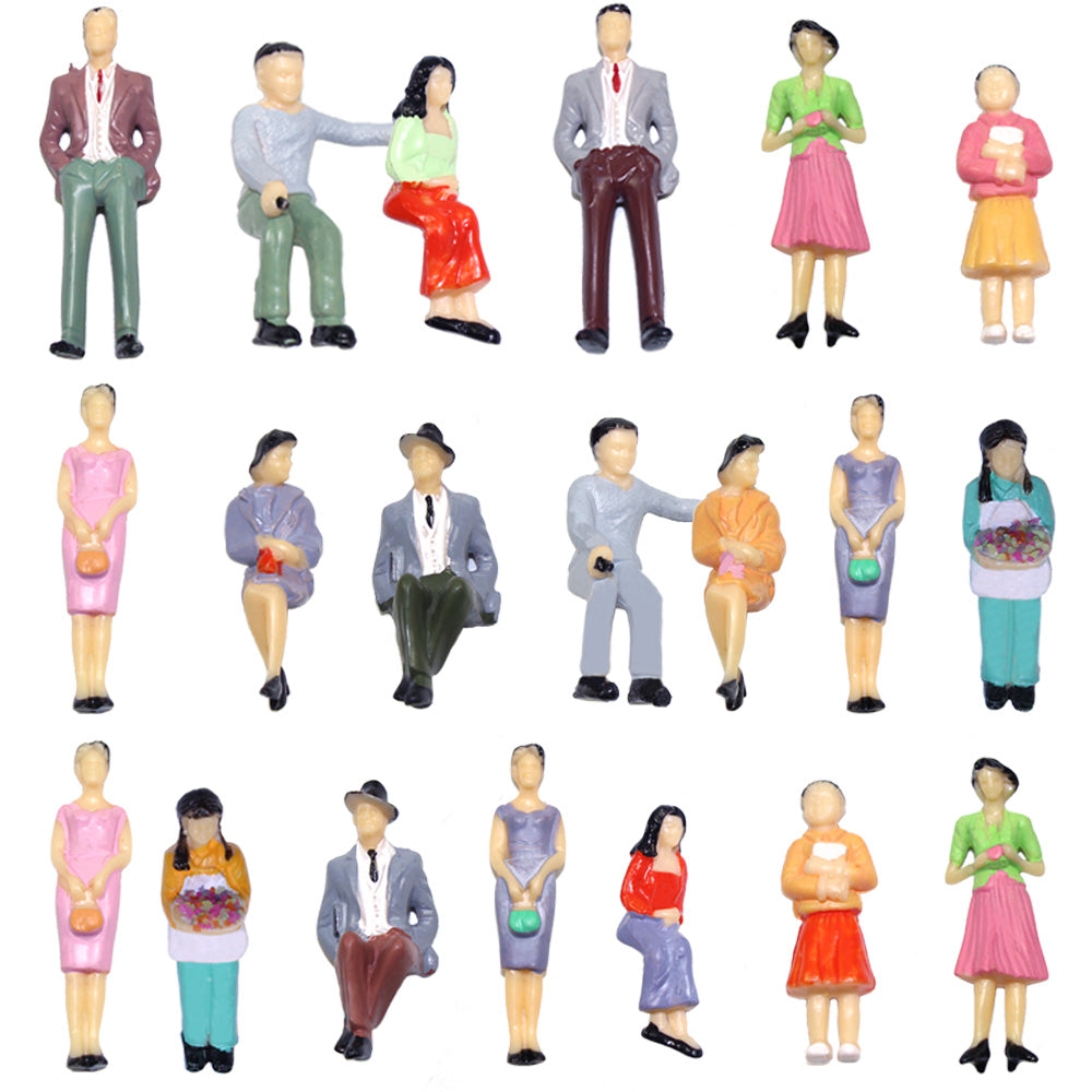P30 20pcs G Scale 1:30 Painted Standing Sitting Figures People